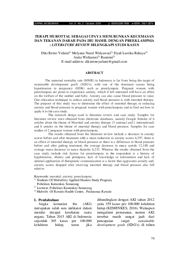 (PDF) Terapi Murottal Sebagai Upaya Menurunkan Kecemasan Dan Tekanan ...