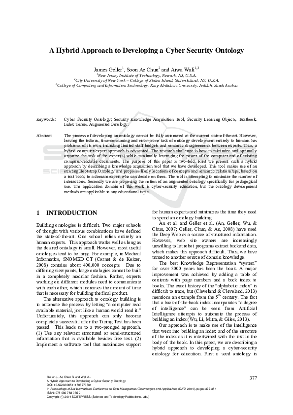 (PDF) A Hybrid Approach to Developing a Cyber Security Ontology