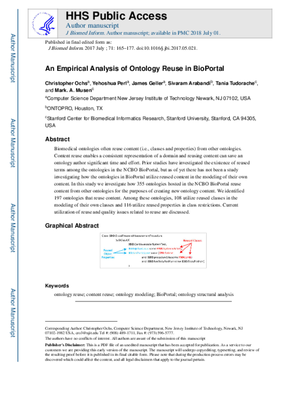 (PDF) An empirical analysis of ontology reuse in BioPortal