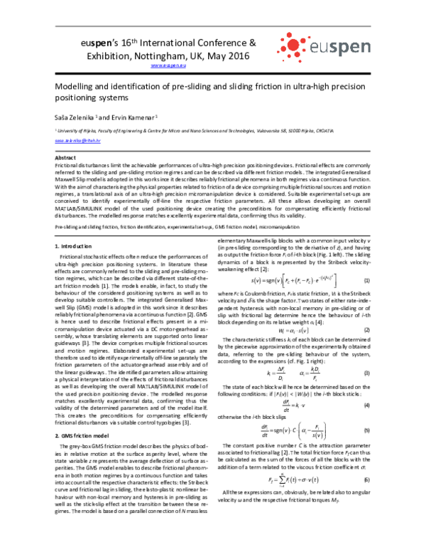 (PDF) Modelling and identification of pre-sliding and sliding friction in ultra-high precision ...