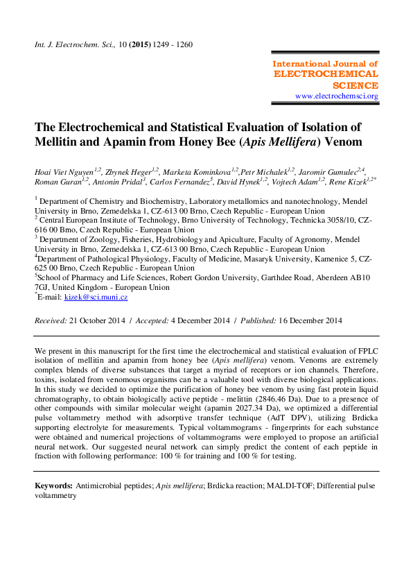 (PDF) The Electrochemical and Statistical Evaluation of Isolation of ...