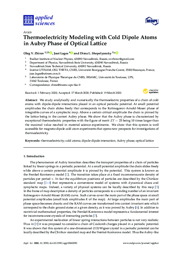 (PDF) Thermoelectricity Modeling with Cold Dipole Atoms in Aubry Phase ...