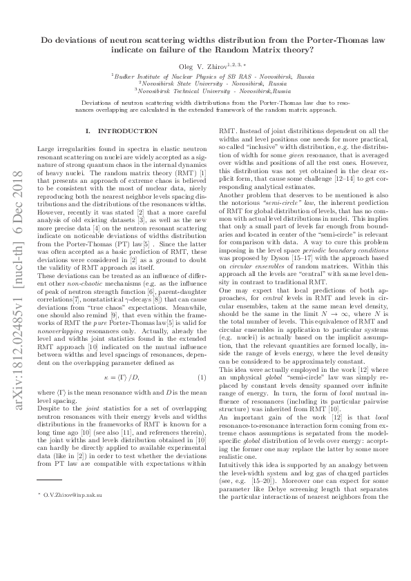 (PDF) Do deviations of neutron scattering widths distribution from the Porter-Thomas law ...
