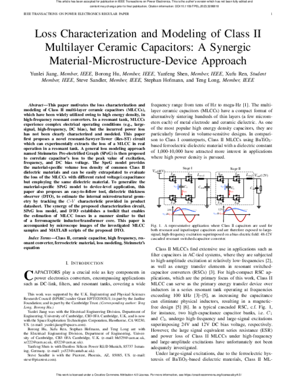 (PDF) Loss Characterization and Modeling of Class II Multilayer Ceramic ...