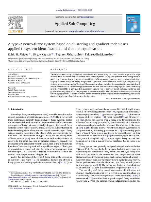 Pdf A Type 2 Neuro Fuzzy System Based On Clustering And Gradient Techniques Applied To System