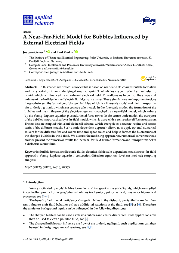 (PDF) A Near–Far-Field Model for Bubbles Influenced by External ...