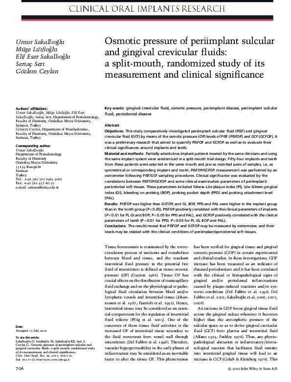 (PDF) Osmotic pressure of periimplant sulcular and gingival crevicular ...