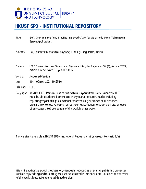 (PDF) Soft-Error-Immune Read-Stability-Improved SRAM for Multi-Node ...