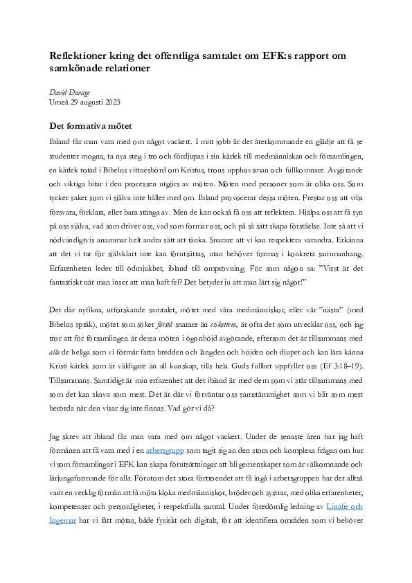 (PDF) Reflektioner kring det offentliga samtalet om EFK:s rapport om ...
