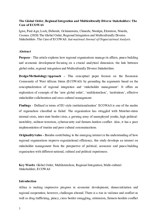 (DOC) The global order, regional integration and multiculturally ...