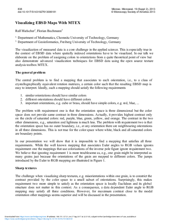 (PDF) Visualizing EBSD Maps With MTEX | Ralf Hielscher - Academia.edu