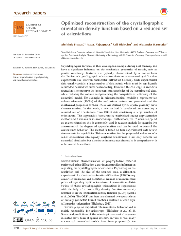 (PDF) Optimized reconstruction of the crystallographic orientation ...