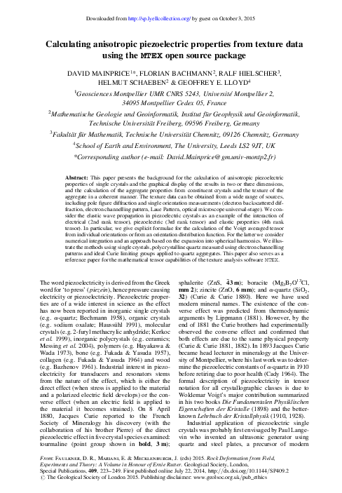 (PDF) Calculating anisotropic piezoelectric properties from texture data using the MTEX open ...