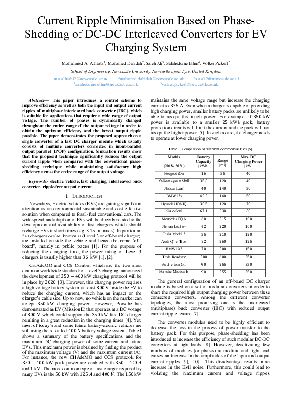 (PDF) Current Ripple Minimisation Based on Phase-Shedding of DC-DC Interleaved Converters for EV ...