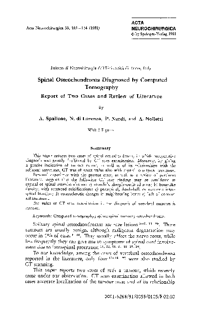 (PDF) Spinal osteochondroma diagnosed by computed tomography