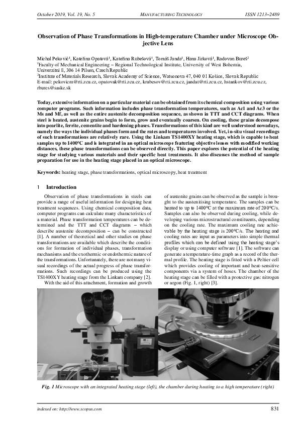 (PDF) Observation of Phase Transformations in High-temperature Chamber ...