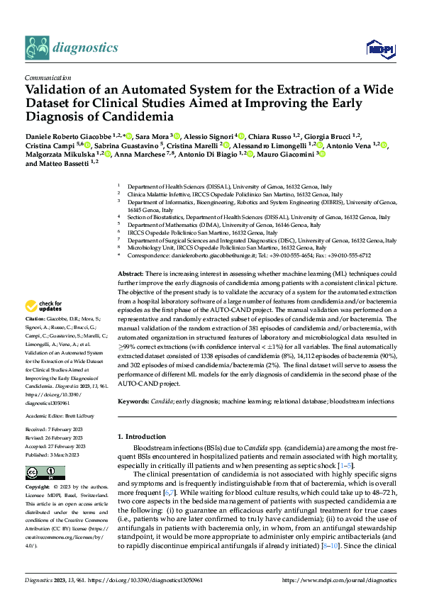 (PDF) Validation of an Automated System for the Extraction of a Wide Dataset for Clinical ...