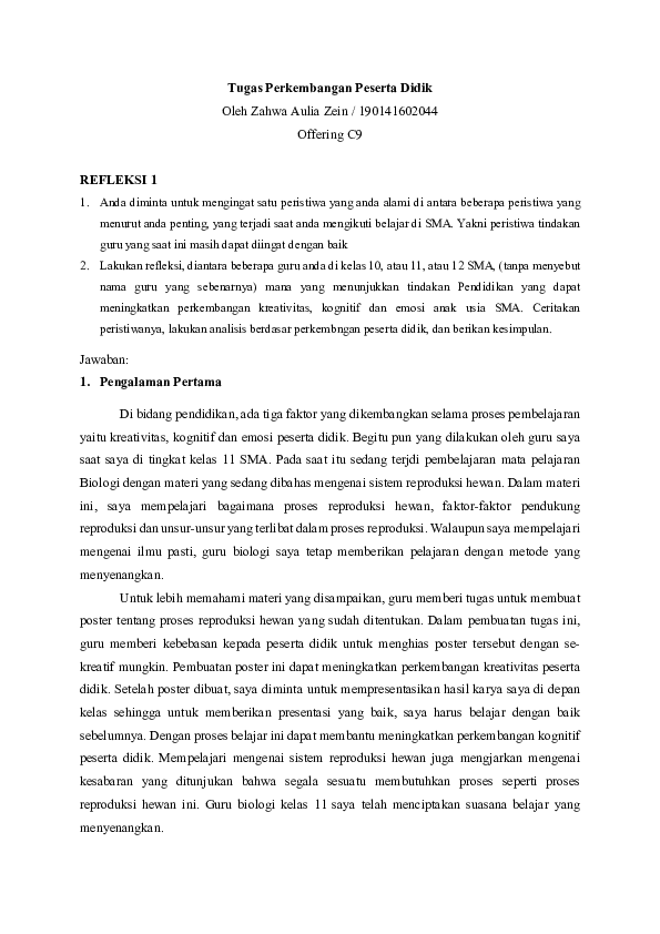 (PDF) Perkembangan Peserta Didik