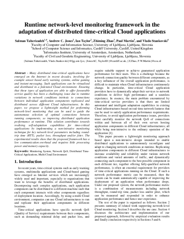 (PDF) Runtime Network-Level Monitoring Framework In The Adaptation Of Distributed Time-Critical ...