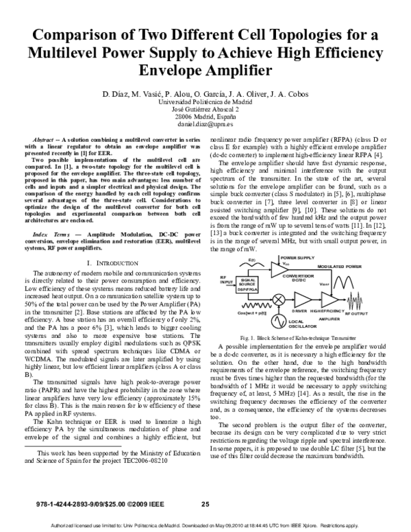 (PDF) Comparison of two different cell topologies for a multilevel power supply to achieve high ...
