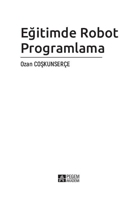 (PDF) Eğitimde Robot Programlama