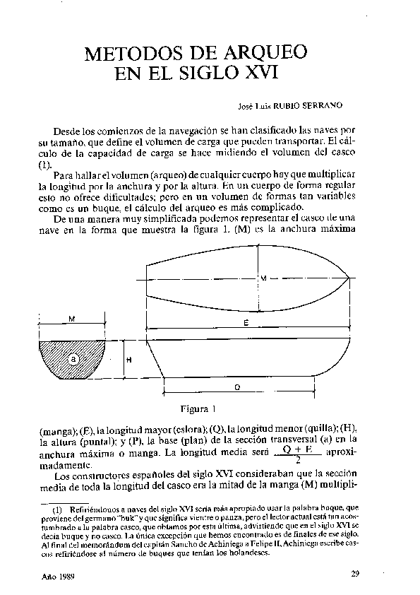 Métodos de arqueo en el siglo XVI