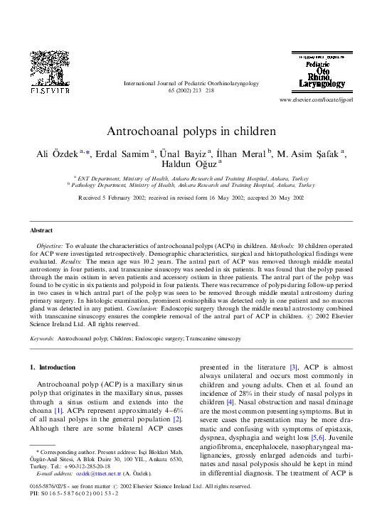 (PDF) Antrochoanal polyps in children