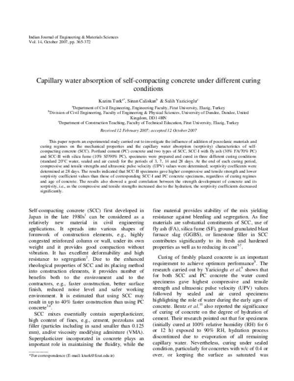 (PDF) Capillary water absorption of self-compacting concrete under ...