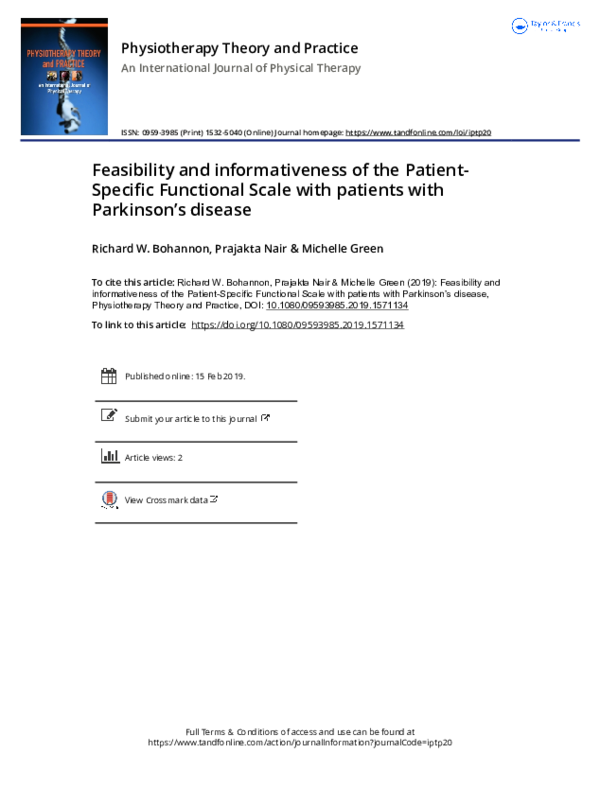 (PDF) Feasibility and informativeness of the Patient-Specific ...
