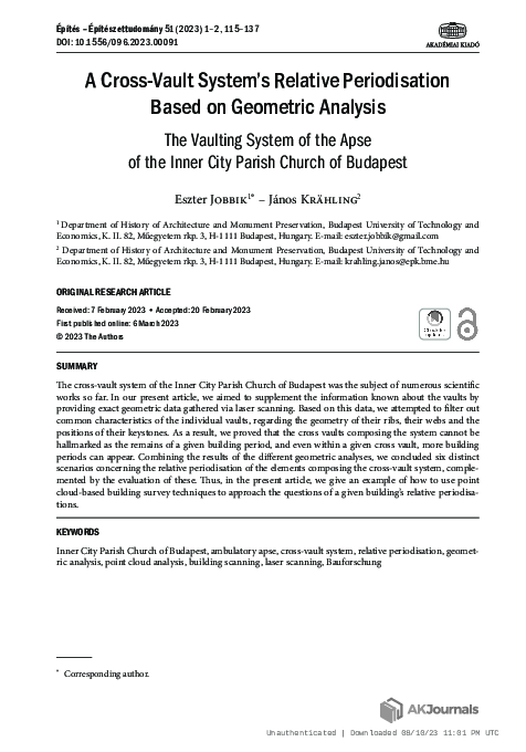 (PDF) A Cross-Vault System’s Relative Periodisation Based on Geometric ...