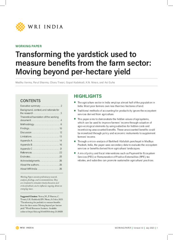 (PDF) Transforming the Yardstick Used to Measure Benefits From the Farm ...