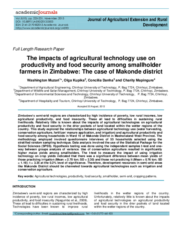 (PDF) Journal of Agricultural Extension and Rural Development