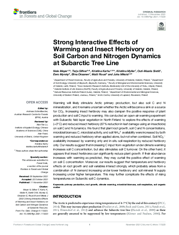 (PDF) Strong Interactive Effects of Warming and Insect Herbivory on ...