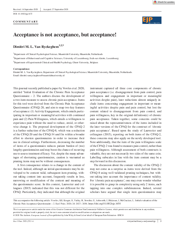 (PDF) Acceptance is not acceptance, but acceptance!