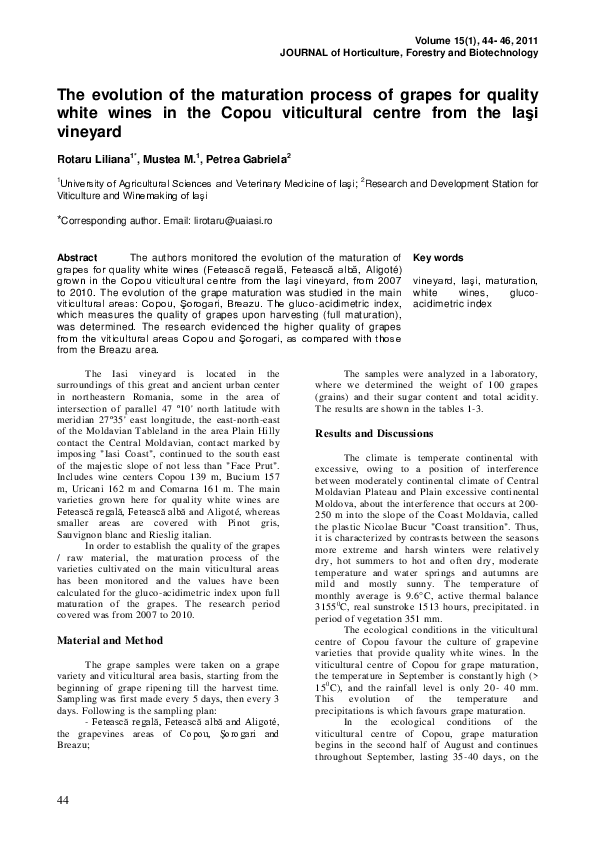 (PDF) The evolution of the maturation process of grapes for quality ...