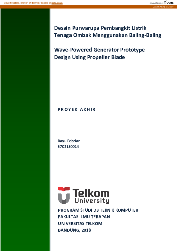 (PDF) Desain Purwarupa Pembangkit Listrik Tenaga Ombak Menggunakan ...