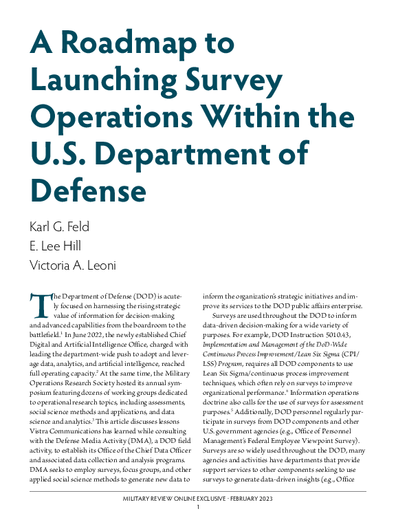 (PDF) A Roadmap to Launching Survey Operations Within the U.S ...