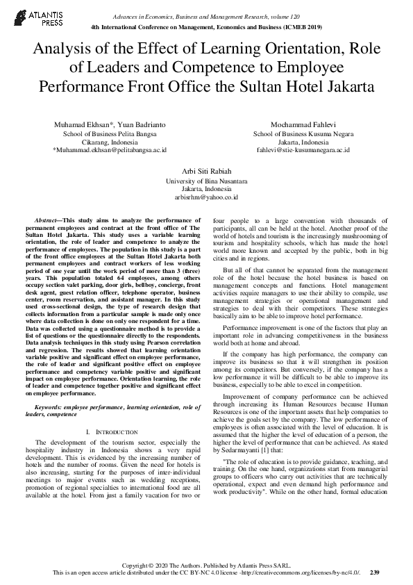 (PDF) Analysis of the Effect of Learning Orientation, Role of Leaders ...