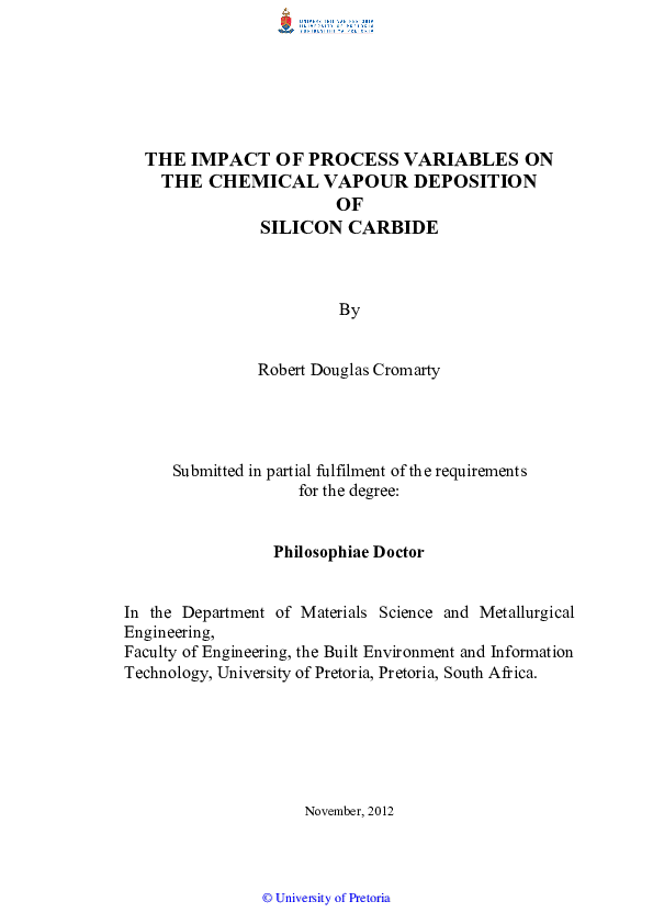(PDF) The impact of process variables on the chemical vapour deposition of silicon carbide