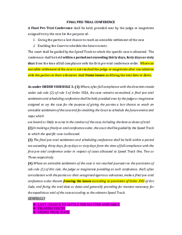 (PDF) FINAL PRE TRIAL CONFERENCE