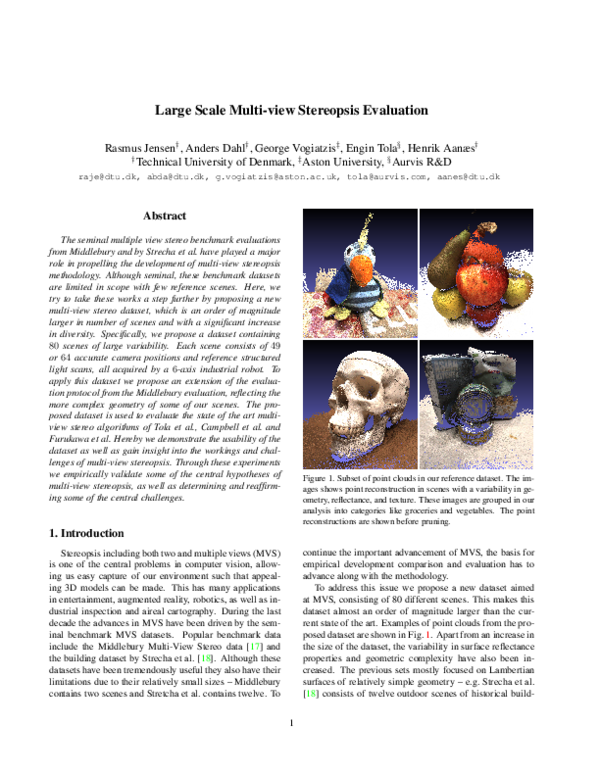 (PDF) Large Scale Multi-view Stereopsis Evaluation