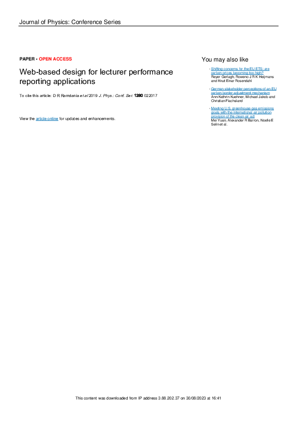 (PDF) Web-based design for lecturer performance reporting applications
