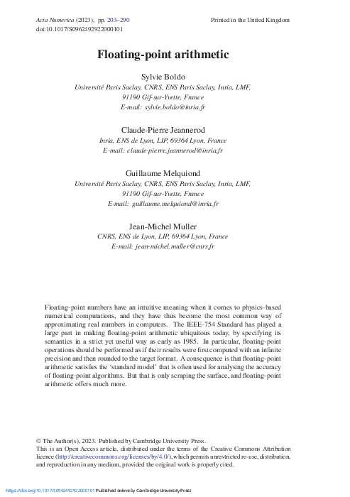 Pdf Floating Point Arithmetic