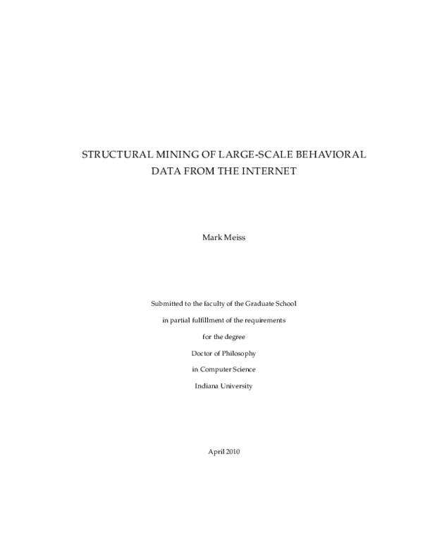 (PDF) Structural mining of large-scale behavioral data from the Internet