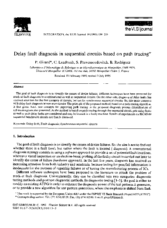 Pdf Delay Fault Diagnosis In Sequential Circuits Based On Path Tracing