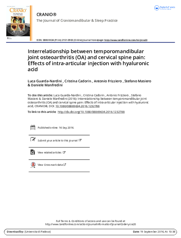 (PDF) Interrelationship between temporomandibular joint osteoarthritis ...
