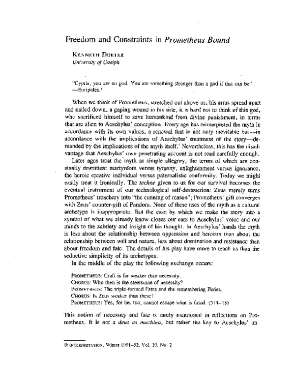 (PDF) Prometheus Bound