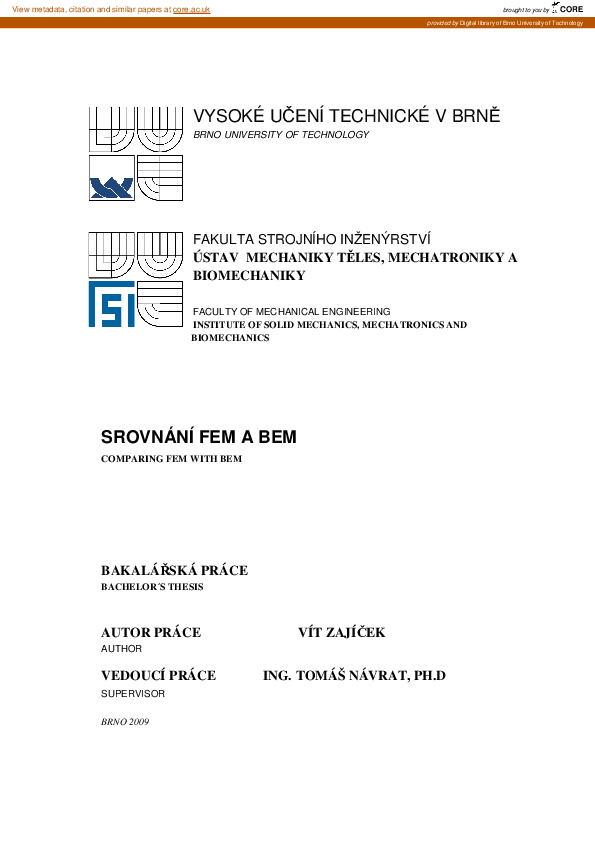 (PDF) Comparing FEM with BEM