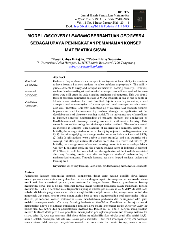 (PDF) Model Discovery Learning Berbantuan Geogebra Sebagai Upaya Peningkatan Pemahaman Konsep ...