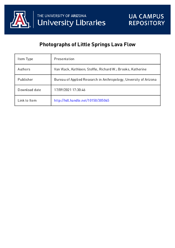 (PDF) Photographs of Little Springs Lava Flow